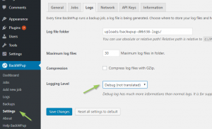 Sending in log files for the support – BackWPup Docs