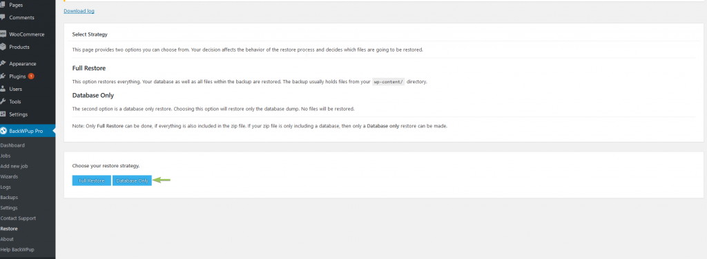 How do I use the BackWPup Restore feature? – BackWPup Docs