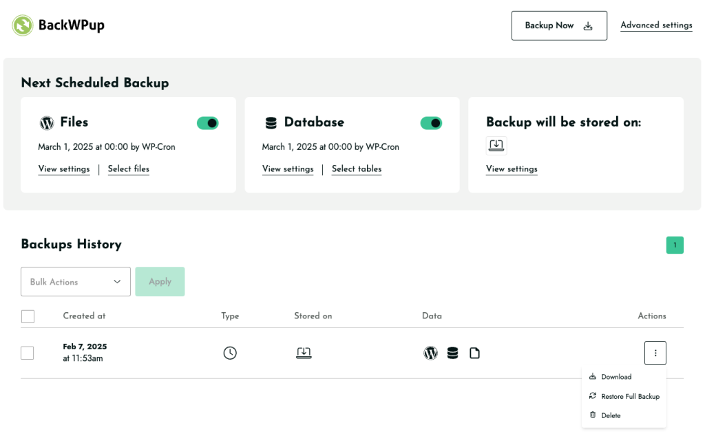 How do I use the BackWPup Restore feature? – BackWPup Docs