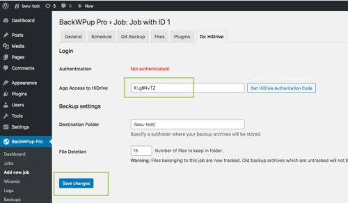 How to backup WordPress to HiDrive – BackWPup Docs